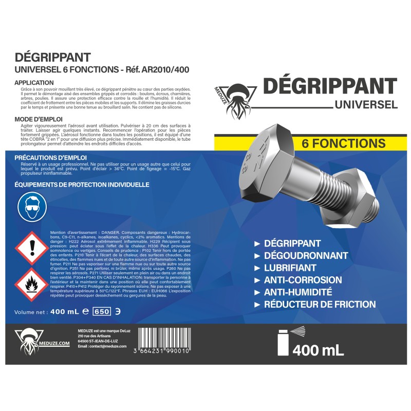 Dégrippant 6 fonctions 400mL